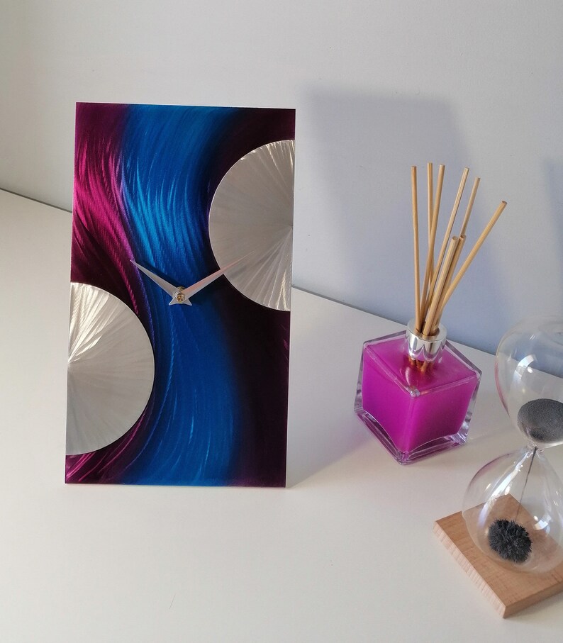 Modern Purple-blue Desk Clock Contemporary Desk Clock Office - Etsy