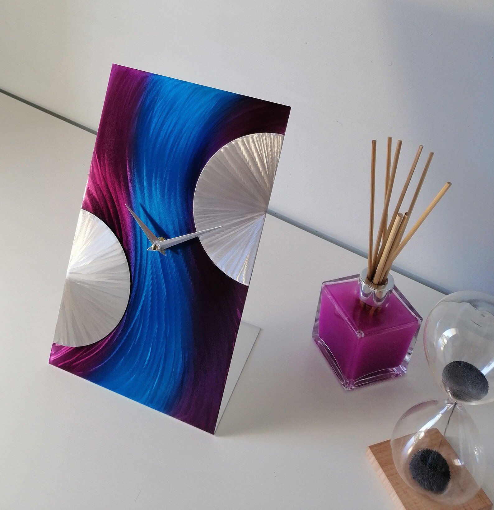 Modern Purple-blue Desk Clock Contemporary Desk Clock Office - Etsy