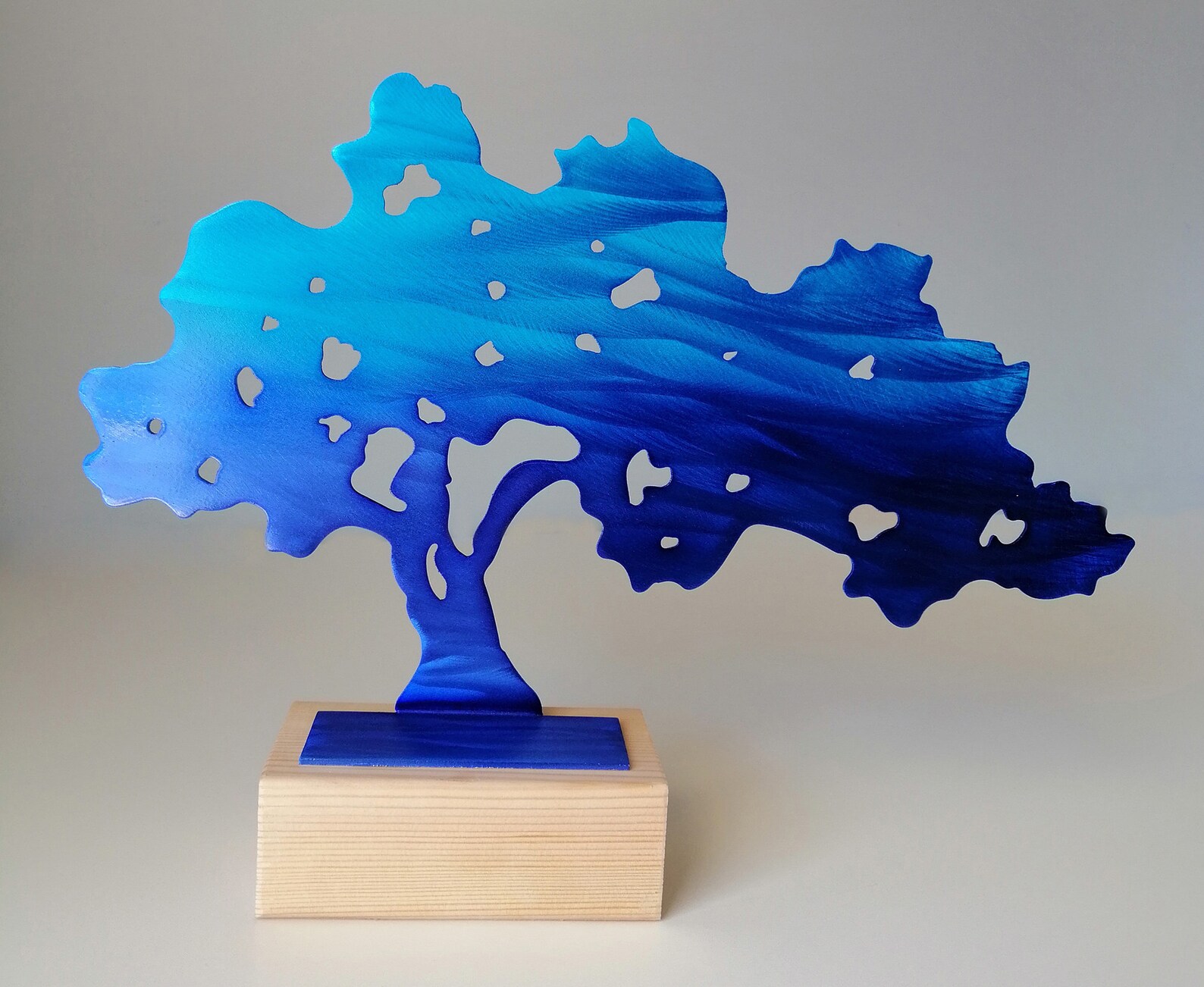 Blue Metal Tree Sculpture Metal Art Tree Decor Modern Tree | Etsy