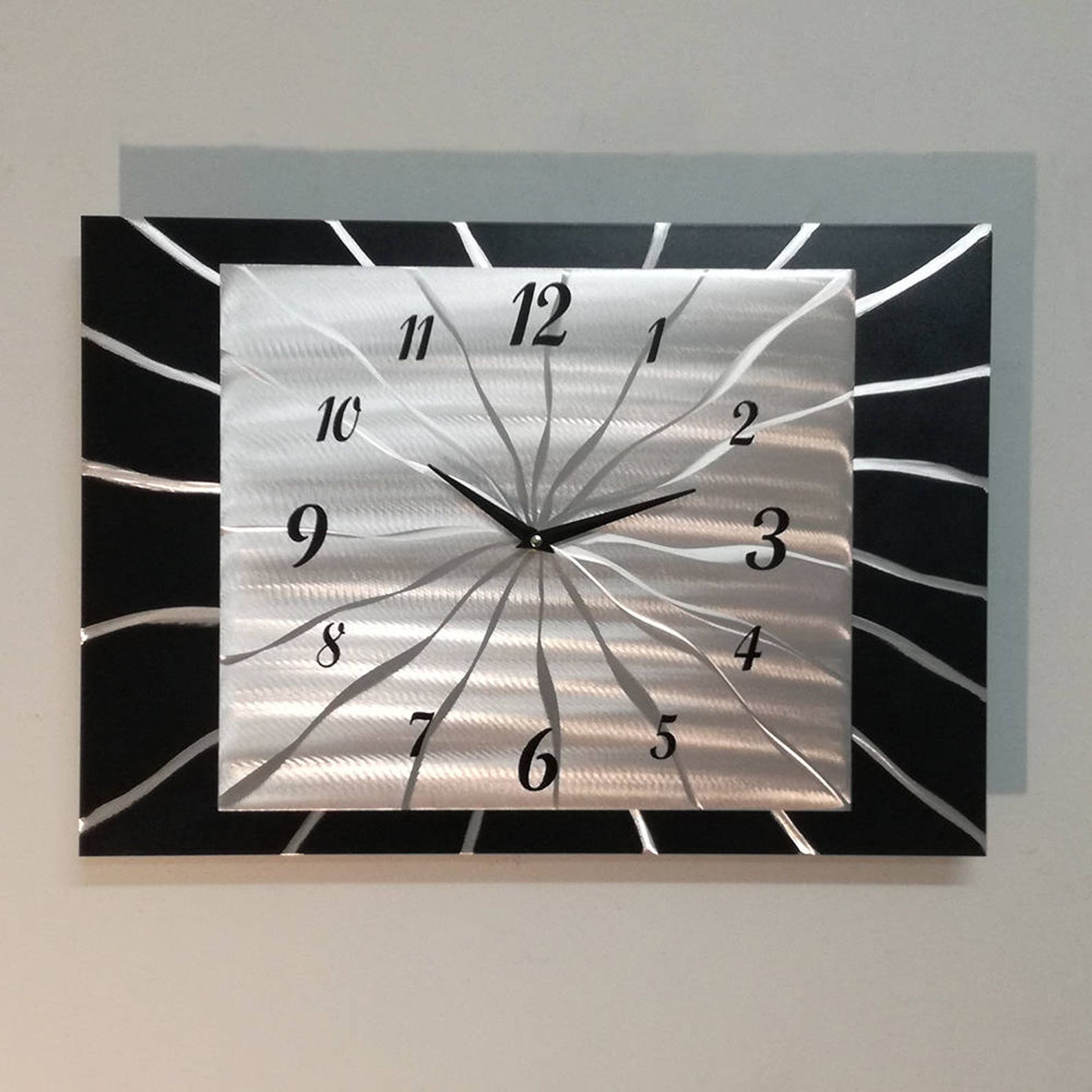 Modern Wall Clock Unique Wall Clock Metal Wall Art Metal | Etsy