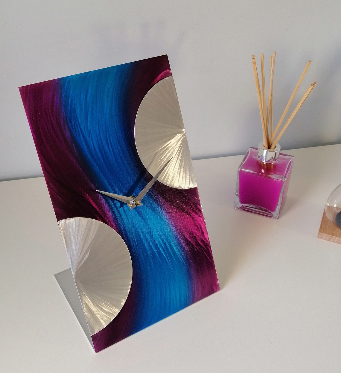 Modern Purple-blue Desk Clock Contemporary Desk Clock Office - Etsy
