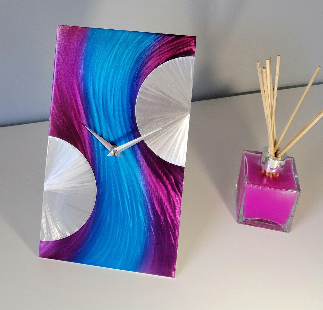 Modern Purple-blue Desk Clock Contemporary Desk Clock Office - Etsy