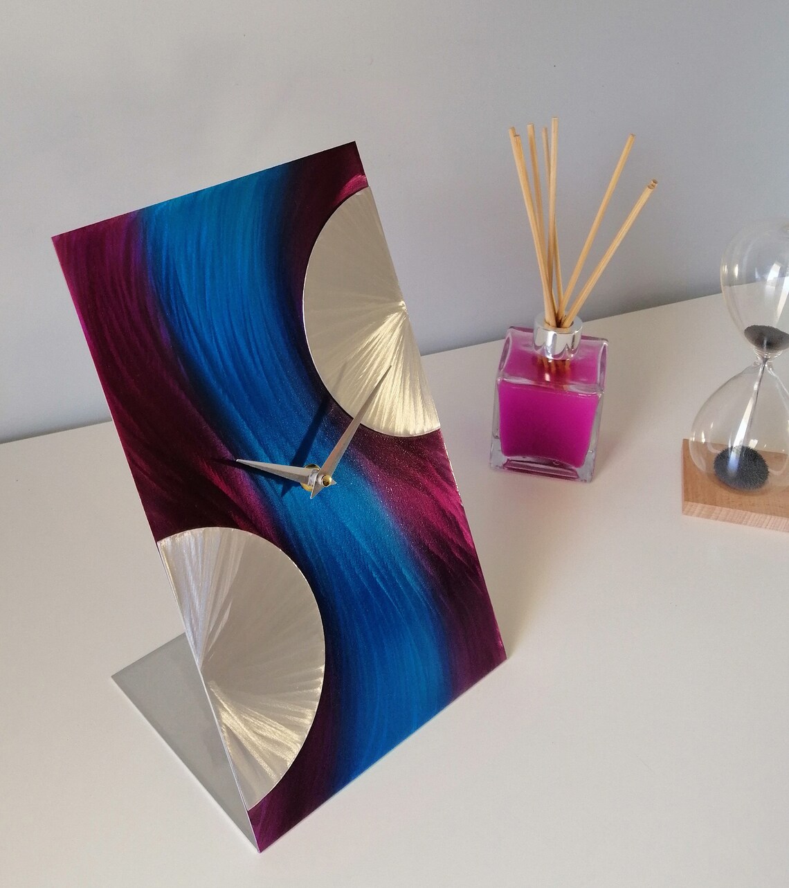 Modern Purple-blue Desk Clock Contemporary Desk Clock Office - Etsy