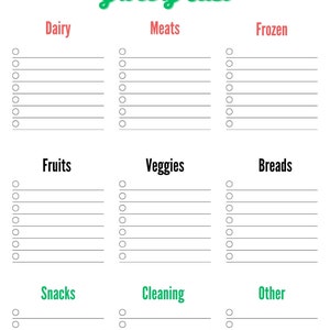 INSTANT DOWNLOAD Printable Weekly Menu Planner Template | Grocery List ...