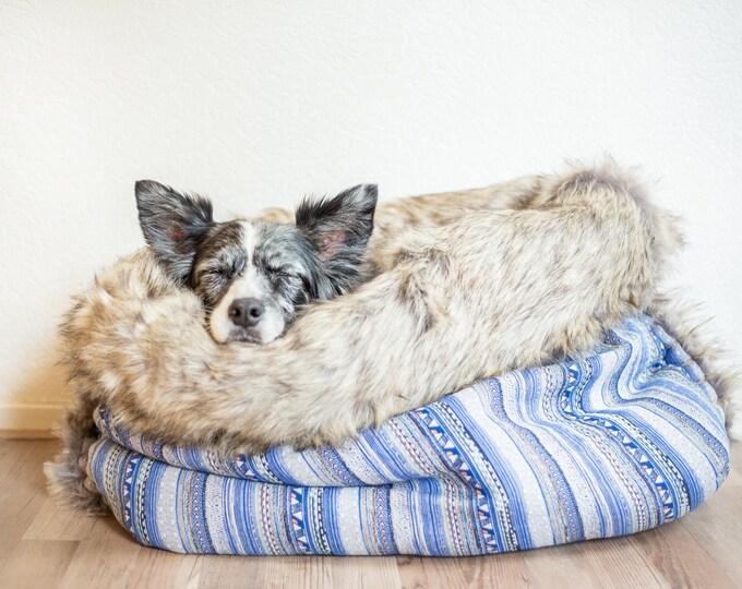Light Blue Ethnic Faux Fur Snuggle Sack Cuddle Cave - Etsy