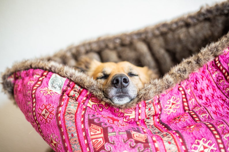 Pink Kilim Faux Fur Snuggle Sack Cuddle Cave Travel Bed - Etsy