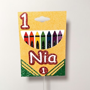 Crayon Cake Topper/crayola Cake Topper/birthday Cake Topper - Etsy