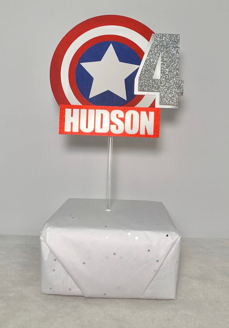 Marvel Inspired Captain America Cake Topper/ Captain America Cake ...