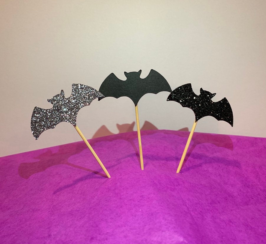 Halloween Bat Cupcake Toppers/halloween Party/ Halloween Party - Etsy