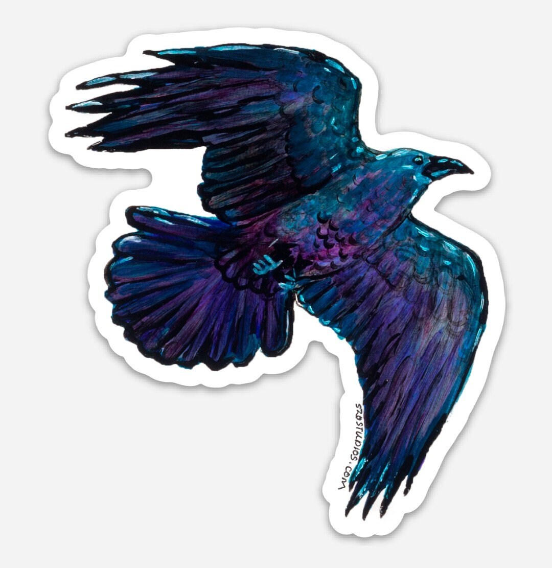 Raven Sticker Large - Etsy