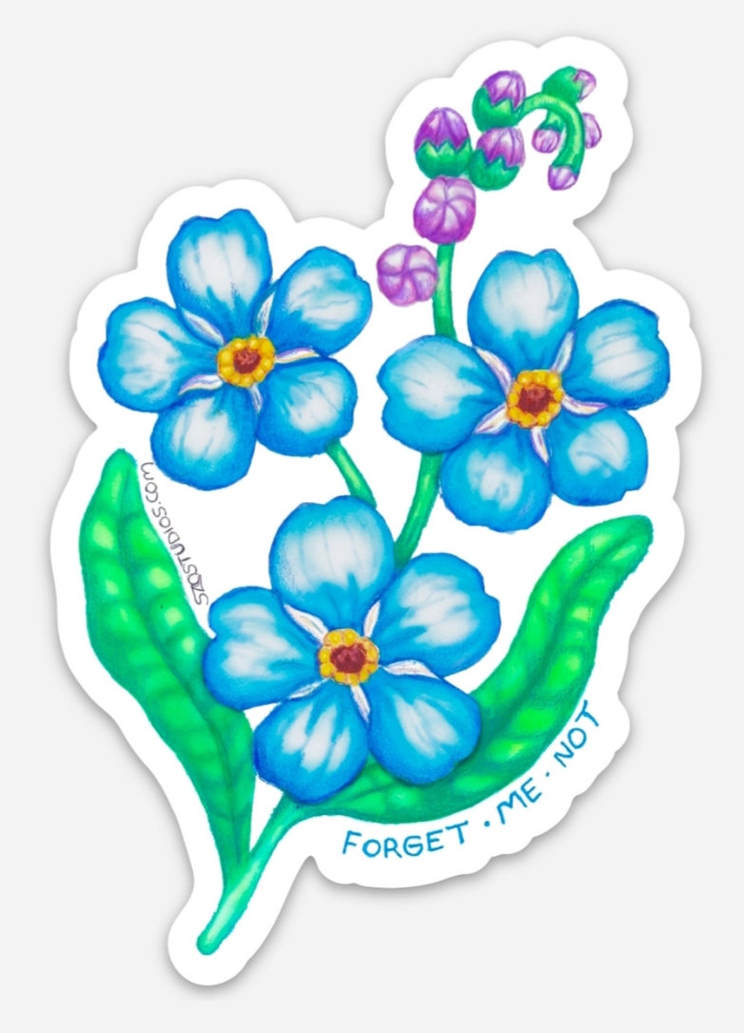 Forget-me-not Flower Sticker or Decal - Etsy