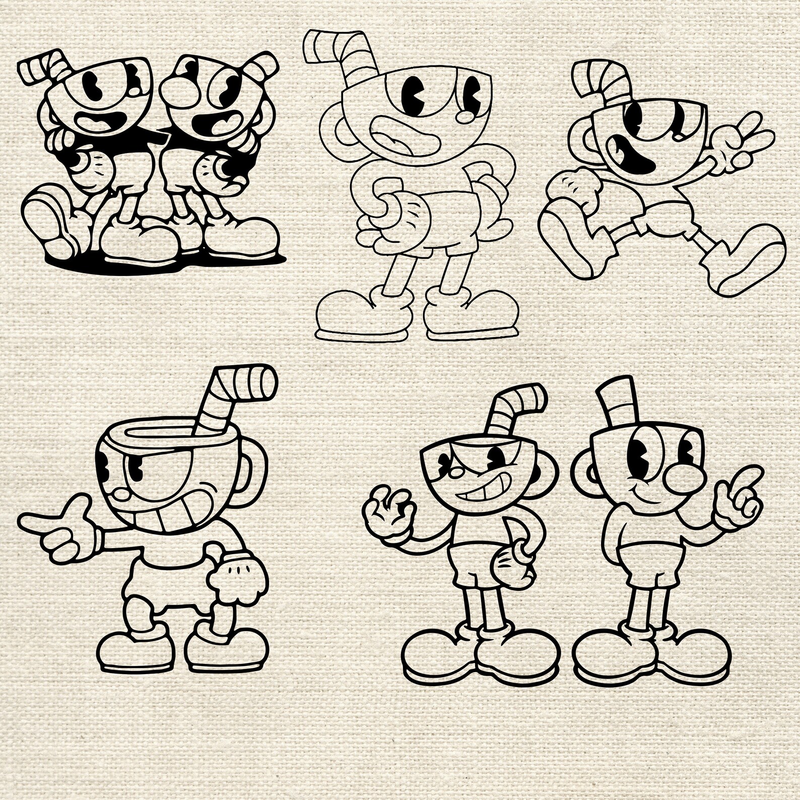Cuphead Svgs 24 Cuphead SVG DXF Files for Silhouette | Etsy Canada
