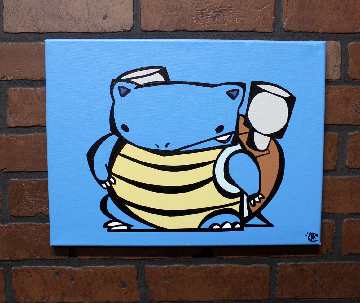 Derpemon Water Evolution Set. Each is a Hand Painted Canvas. | Etsy