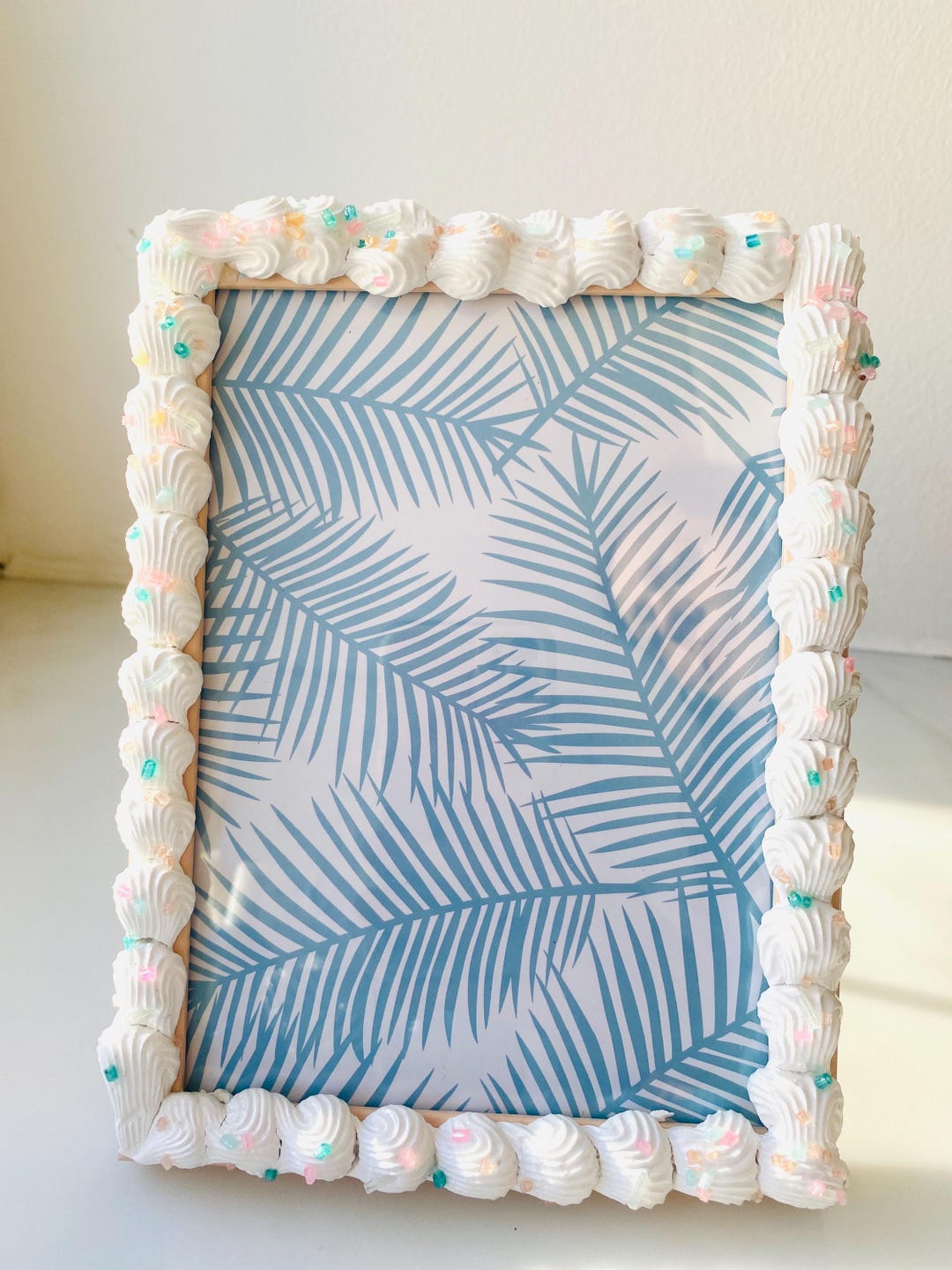 Sweet White fake Frosting Picture Frame Fake Icing Frosting Decor for ...