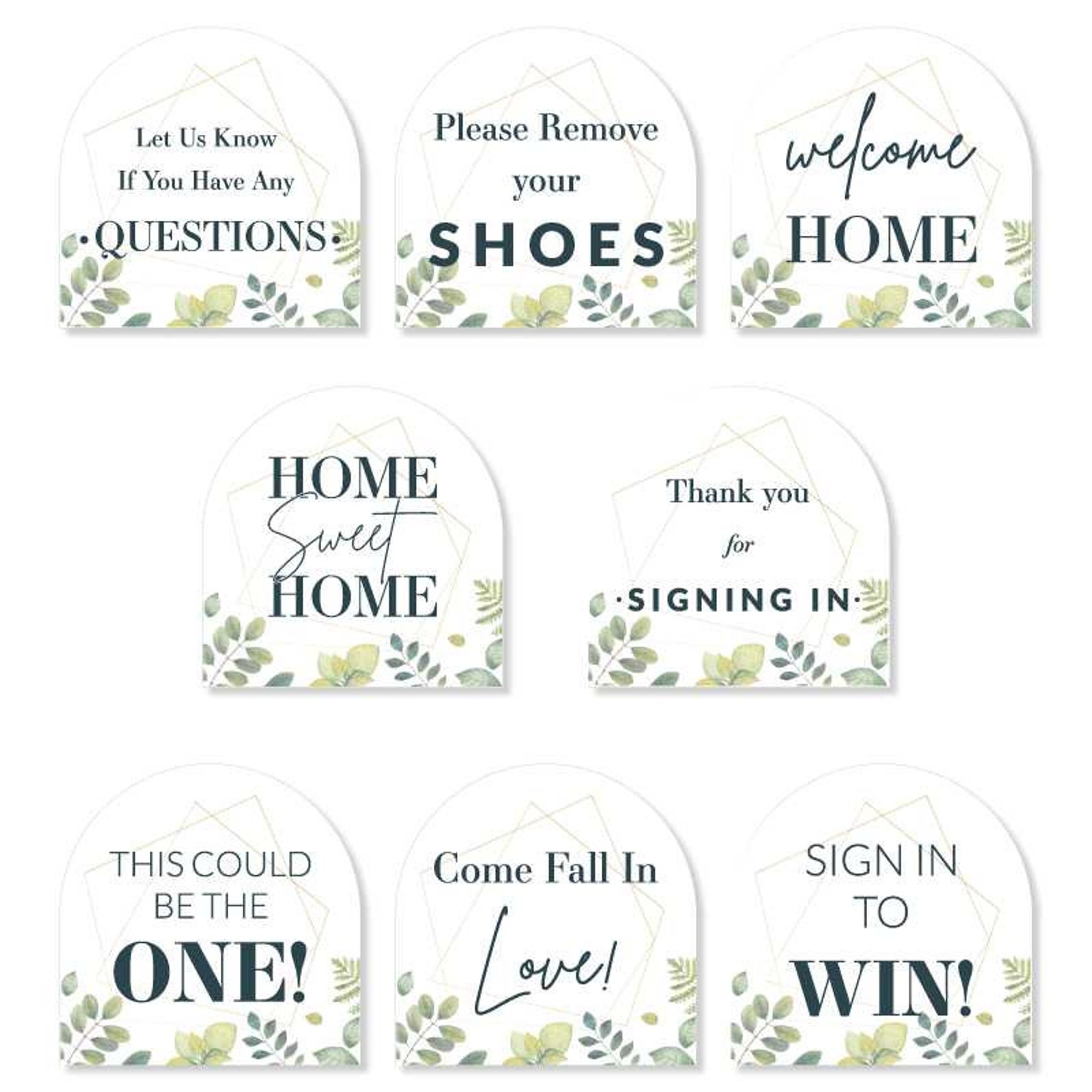 Arched Welcome Open House Sign Kit No.1 Botanical - Etsy