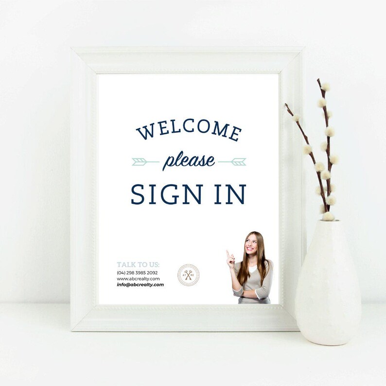 Sign in Sign No.2 Canva Editable Template - Etsy