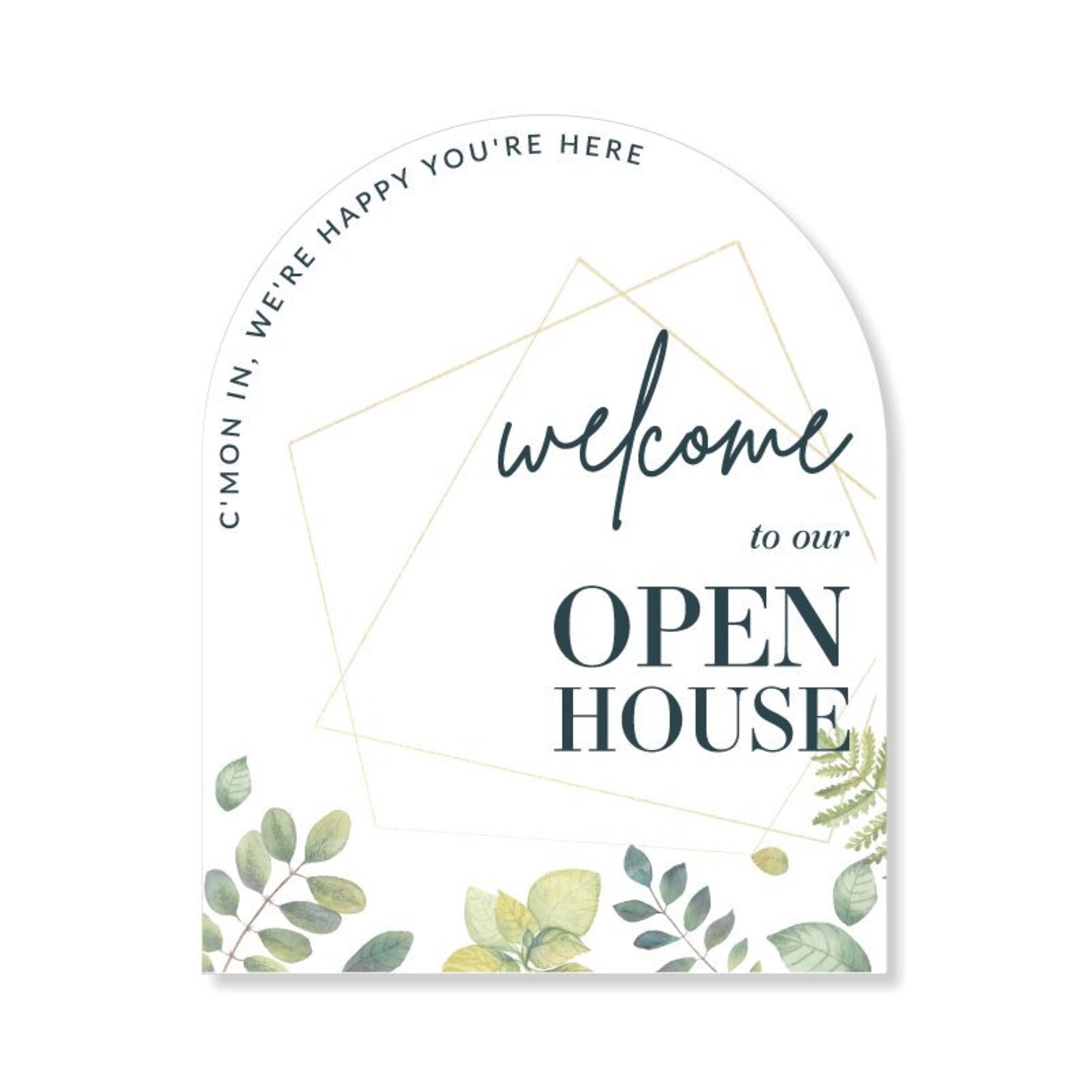 Arched Welcome Open House Sign Kit No.1 Botanical - Etsy