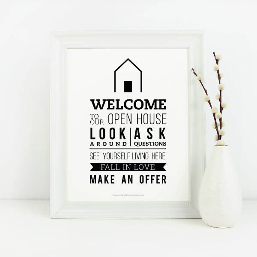 Open House Welcome Sign No.12 - Etsy