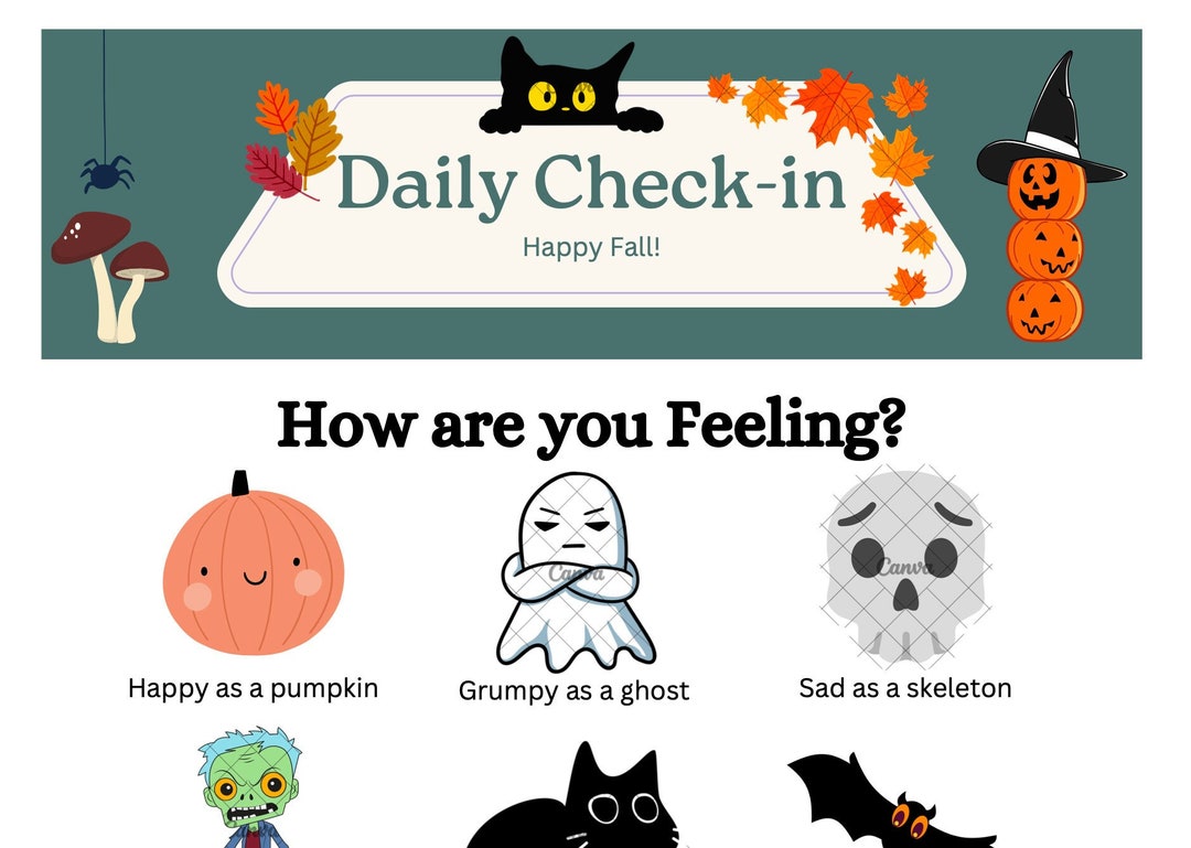 Digital Autumn Check-in Worksheet for Toddlers, Pre-schoolers, Kids - Etsy