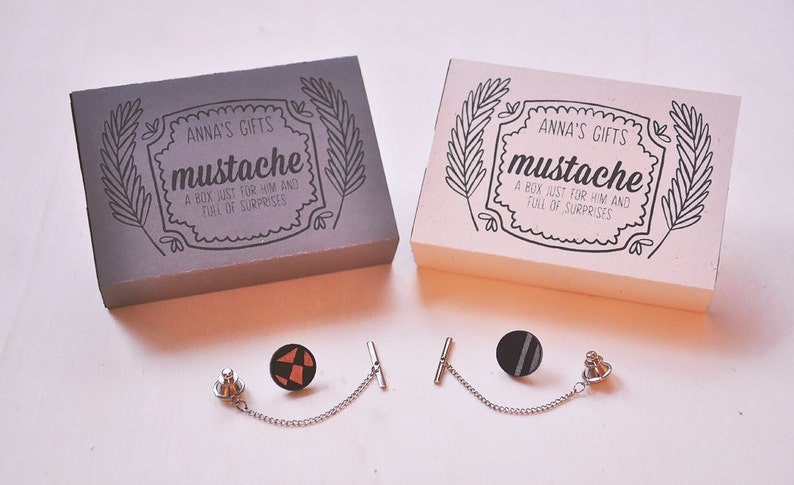 Wooden Mustache Gift Box and Wooden Laser Cut Brooch for Guys - Etsy