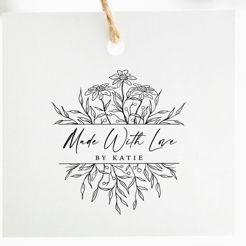 Made With Love Stamp Name - Etsy