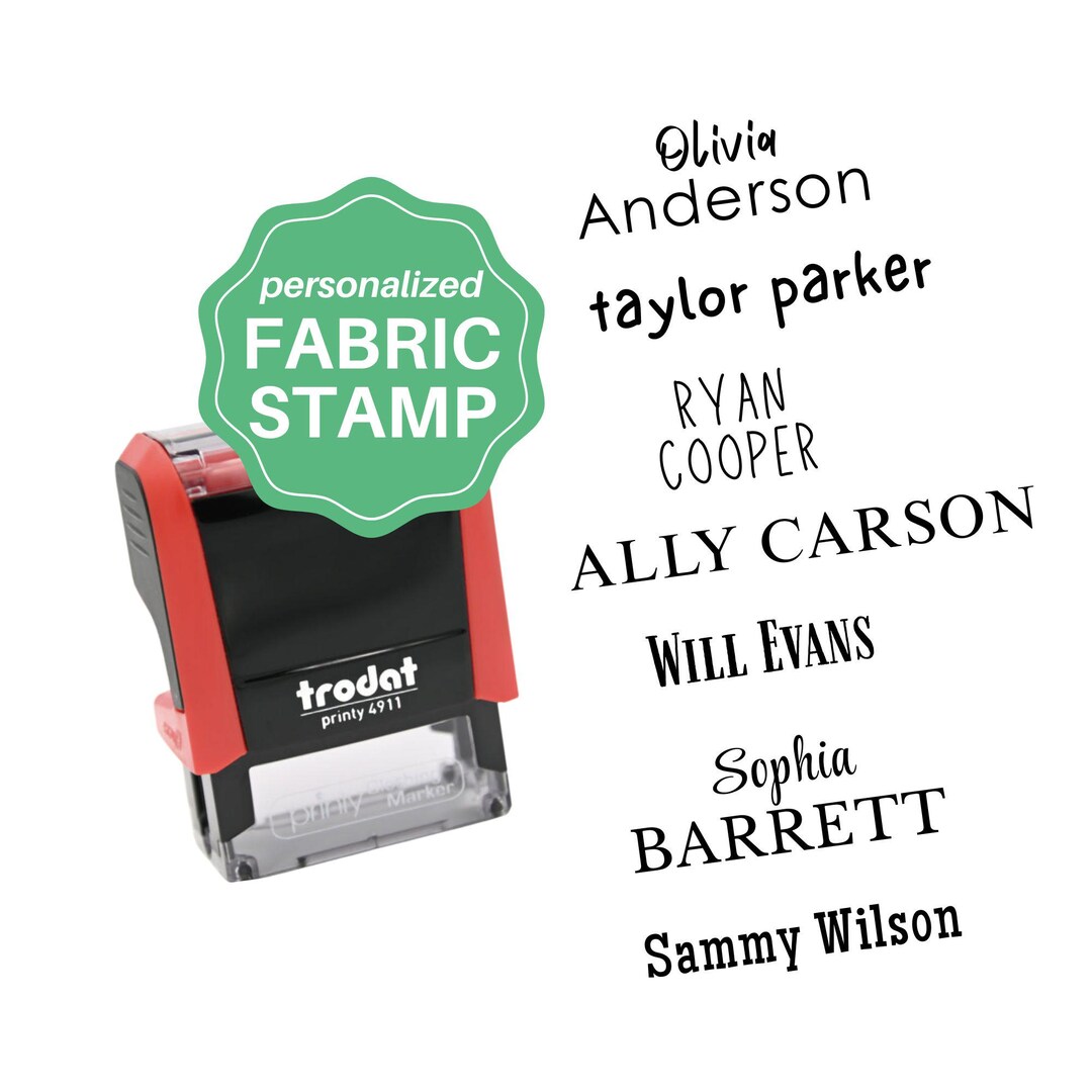 Custom Clothing Stamp Self-inking Name Stamp, Kids Personalized Fabric ...