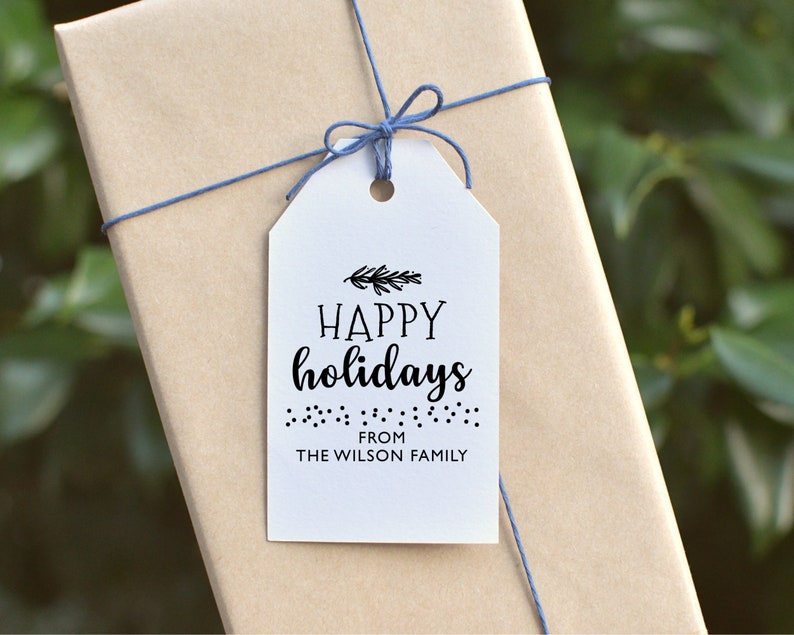 Christmas Rubber Stamp Merry Christmas Stamp Happy Holidays - Etsy