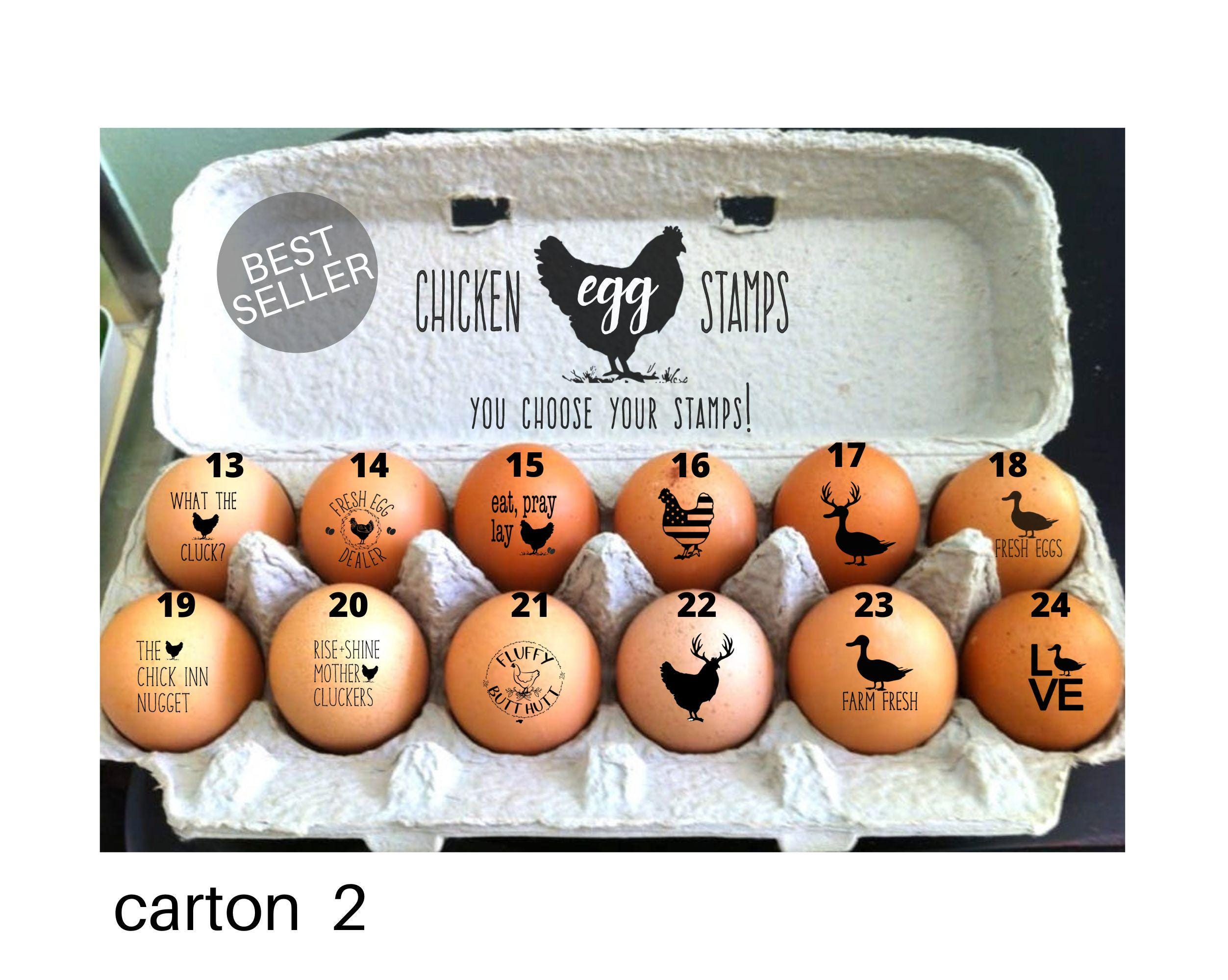 Chicken Egg Stamps for Chicken Owner , Funny Chicken Eggs Chicken Coop ...