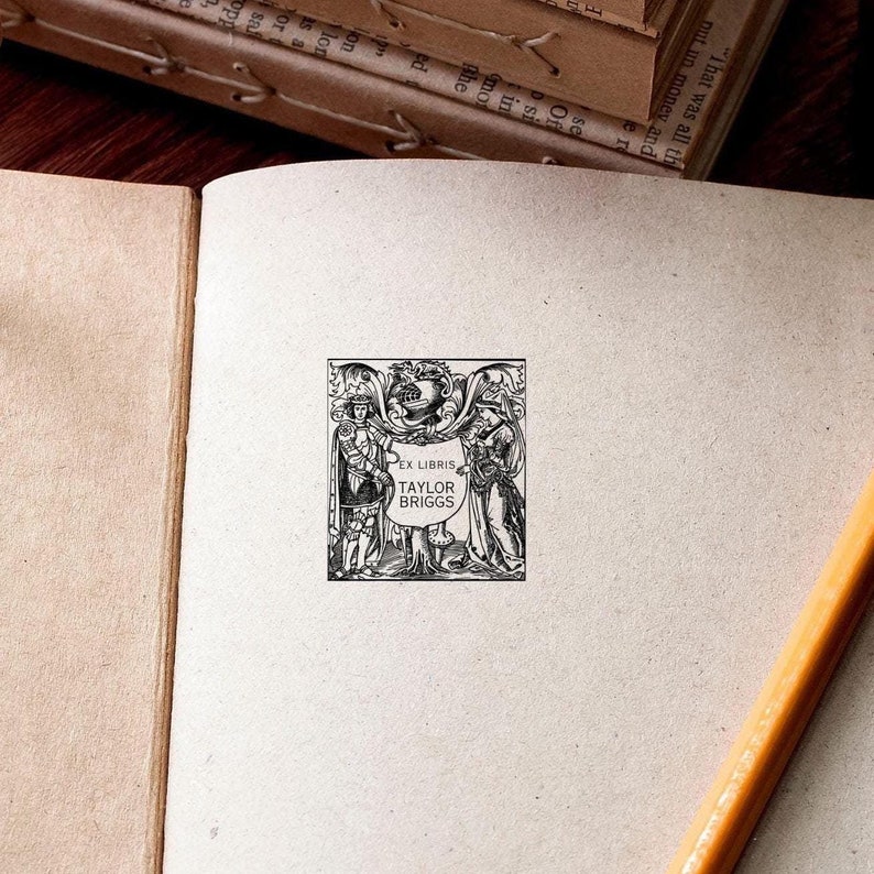 Personalized Ex Libris Stamp Custom Bookplate Stamp With Name, Vintage ...