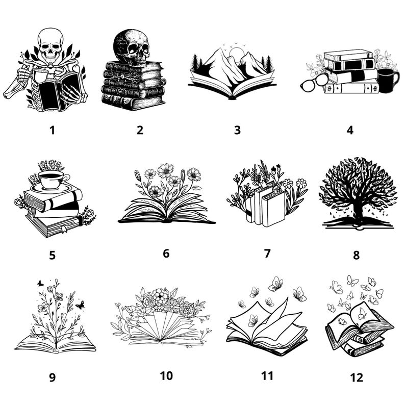 Custom Book Stamp Skeleton Book Stamp Personalized Library - Etsy