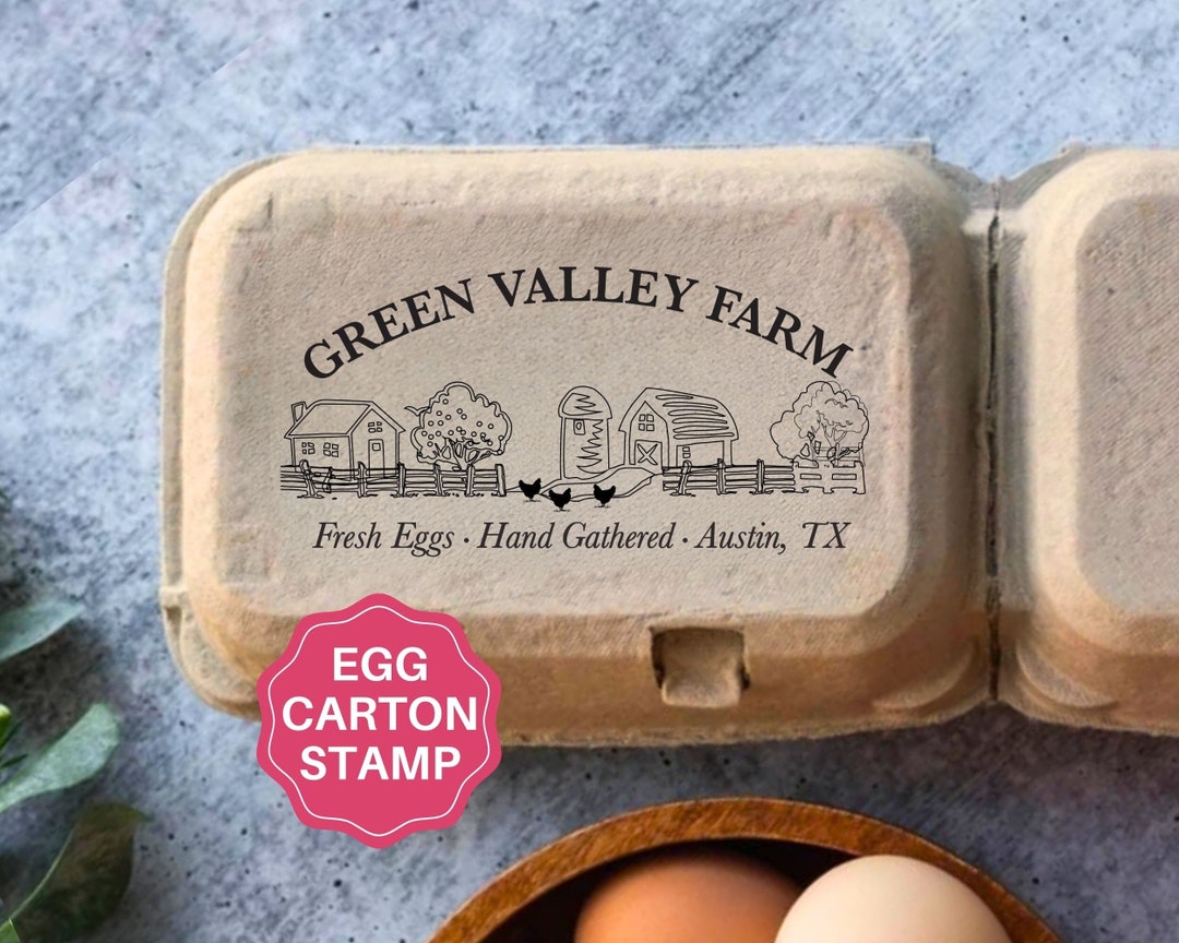 Egg Carton Stamp Personalized Chicken Gift, Custom Egg Cartons, Unique ...