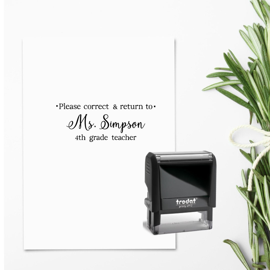 Teacher Stamp Custom Please Correct and Return to Stamp Self Inking ...