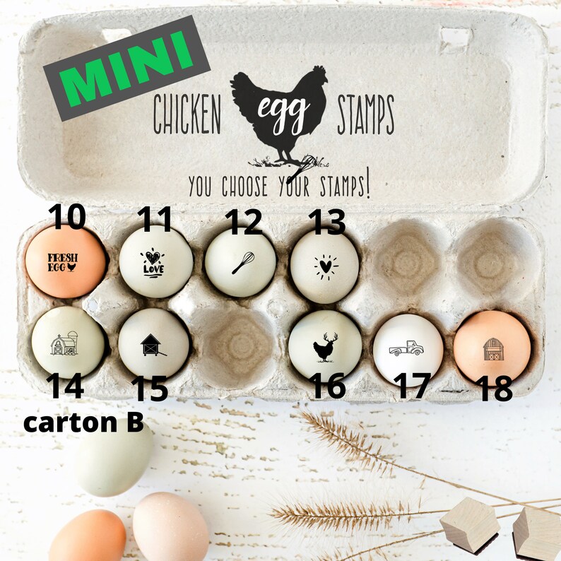 Egg Stamps Mini Egg Stamp Set Chicken Coop Accessory - Etsy