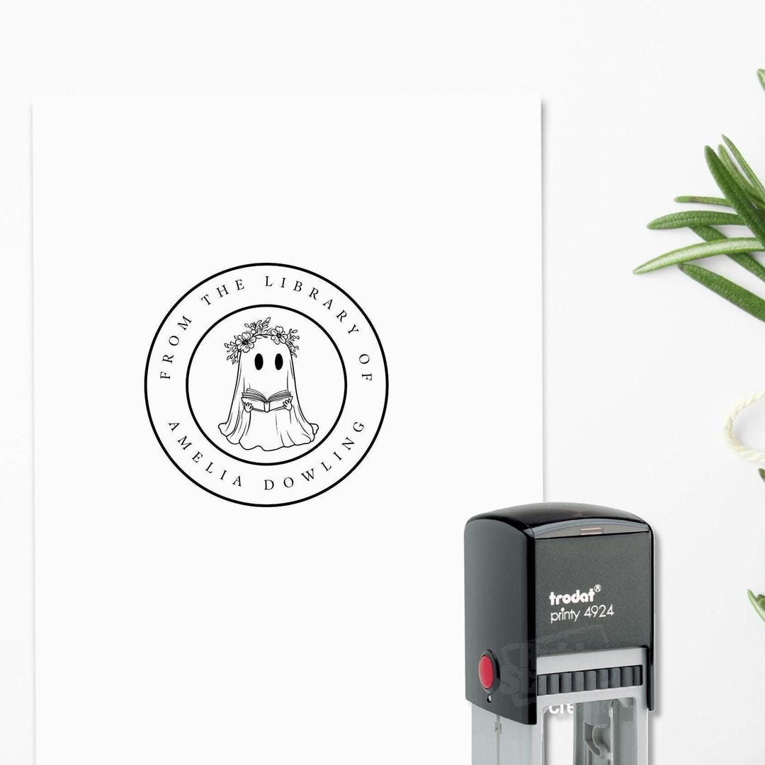 Book Stamper Personalized Name Stamp Boho Library Stamp Teacher ...