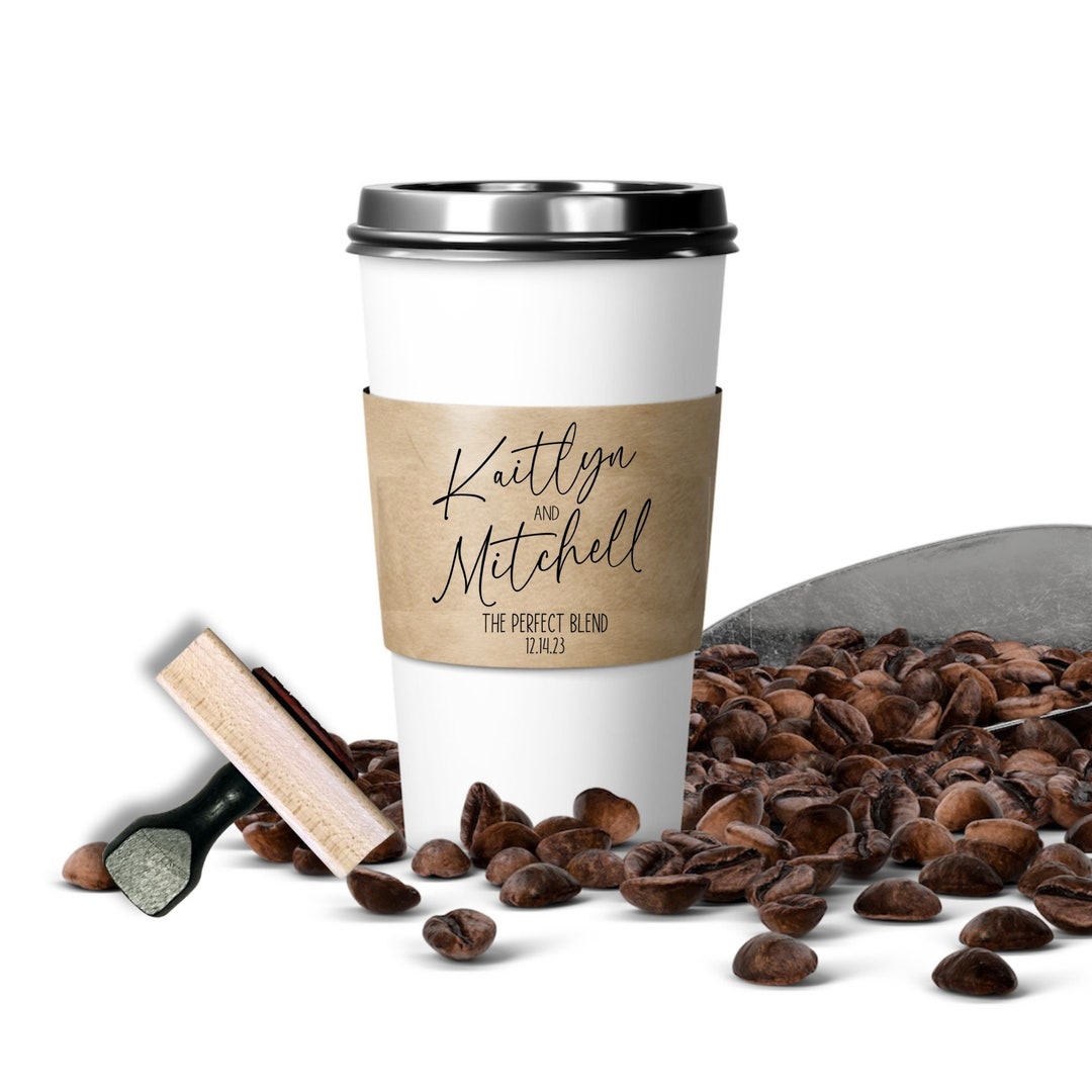 Wedding Coffee Stamp Personalized, Custom Coffee Sleeves Stamp ...