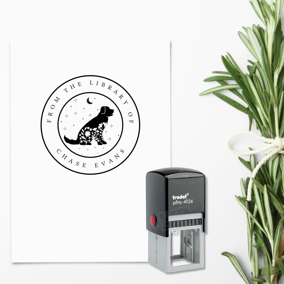 Custom Labrador Book Stamp Dog Mom Gift Name Library Stamp for Dog Dad ...