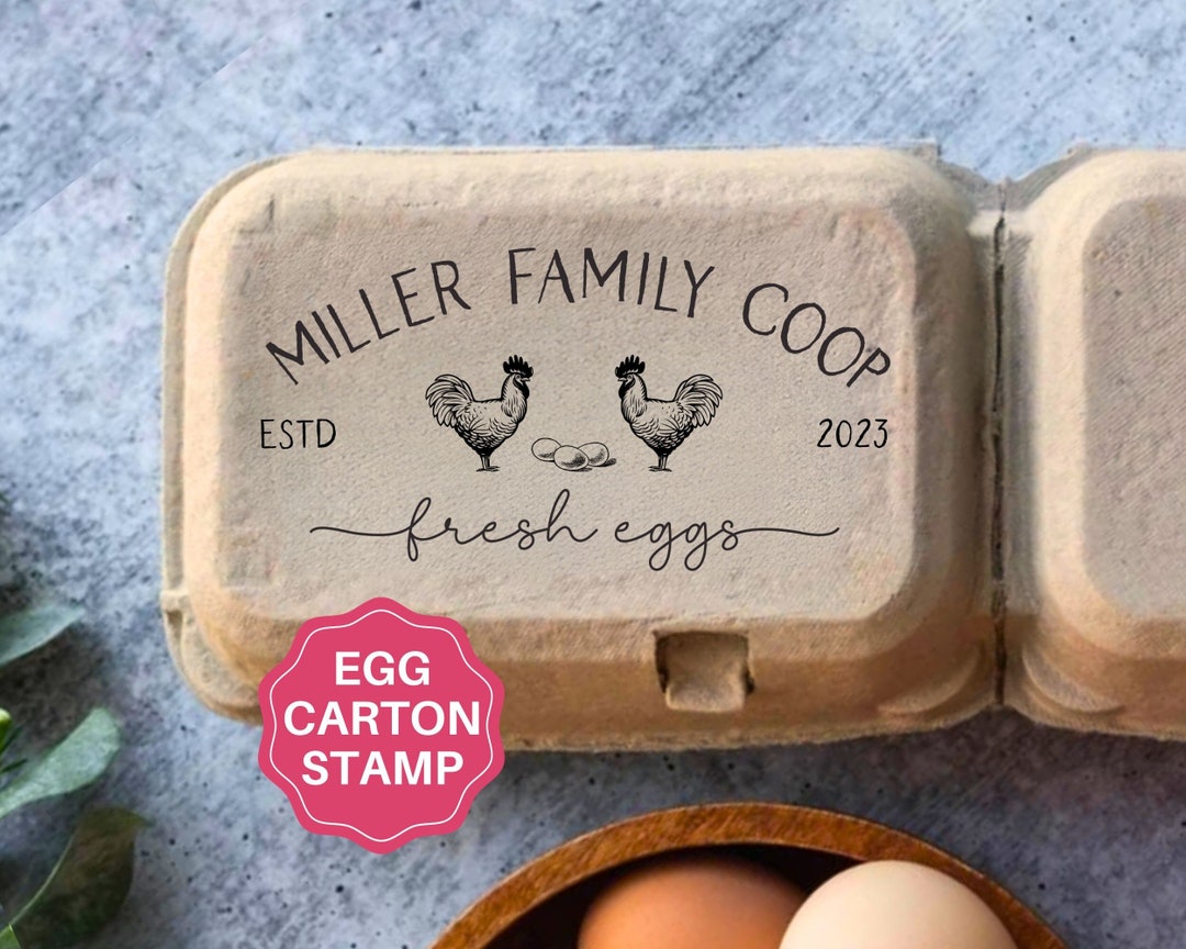 Custom Egg Carton Stamp Chicken Egg Cartons Stamp, Homestead Farmhouse ...