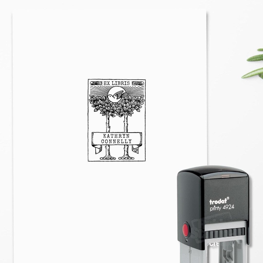 Personalized Library Stamper, Book Stamp Ex Libris Vintage Self-ink ...