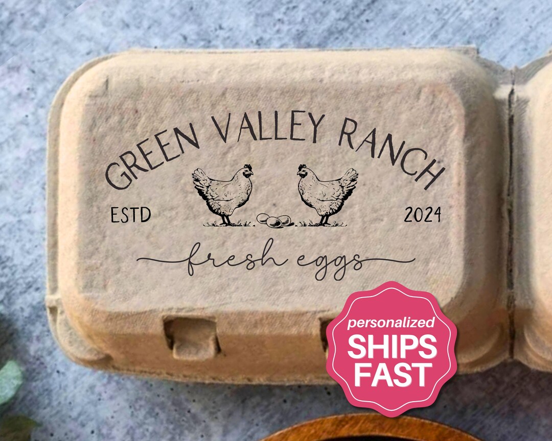Custom Egg Carton Stamp Chicken Egg Cartons, Farmhouse Gift, Fresh Eggs ...