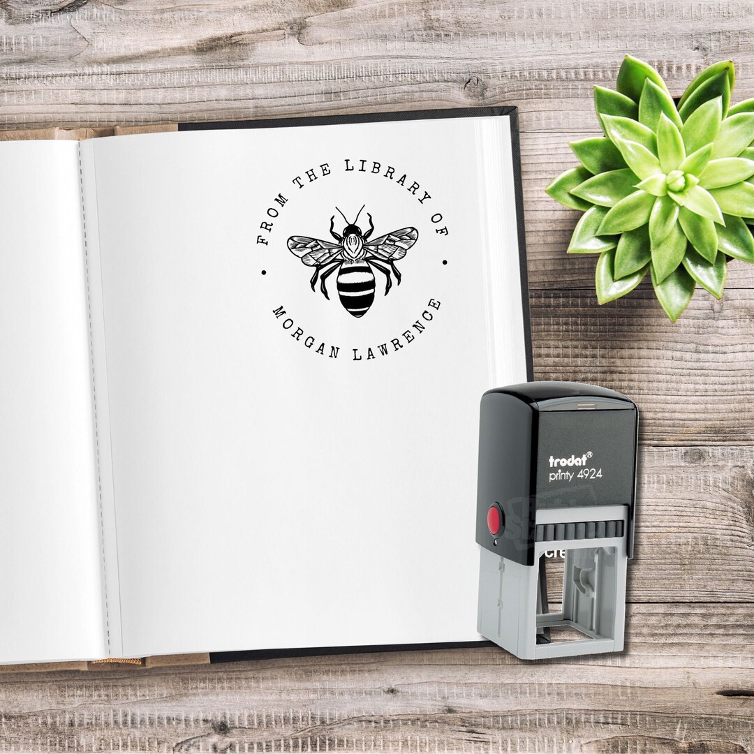 Bee Stamp Custom Bee Library Stamp Bee Lover Book Stamp Personalized ...