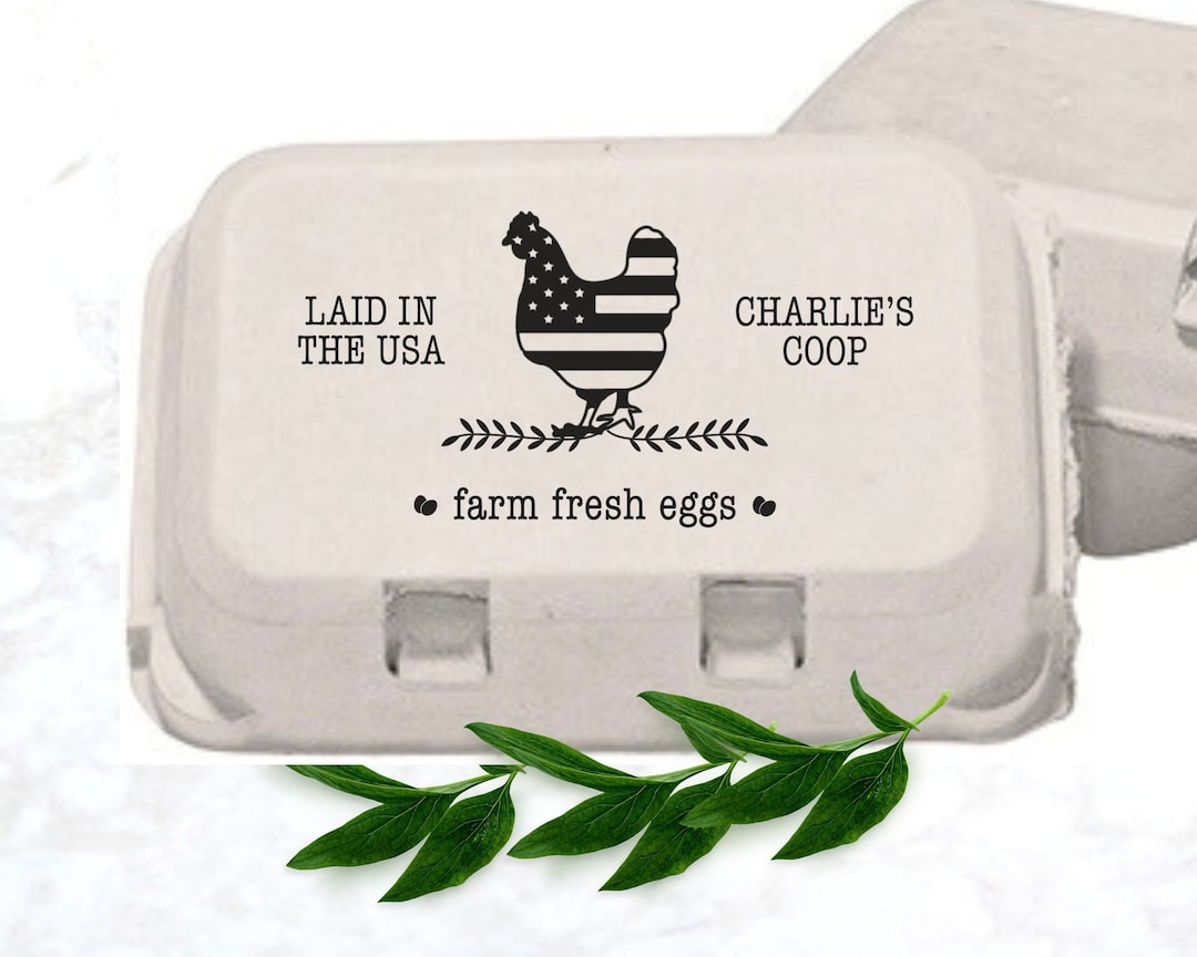 Egg Carton Stamp Custom American Flag USA Egg Cartons, Gift for Farm ...