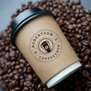 Coffee Logo Stamp for Coffee Sleeves, Custom Logo Stamps Coffee ...