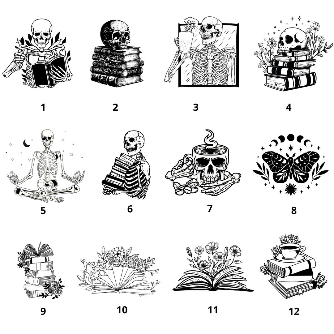 Book Stamp Skeleton Self-inking Custom Book Stamp With Name ...