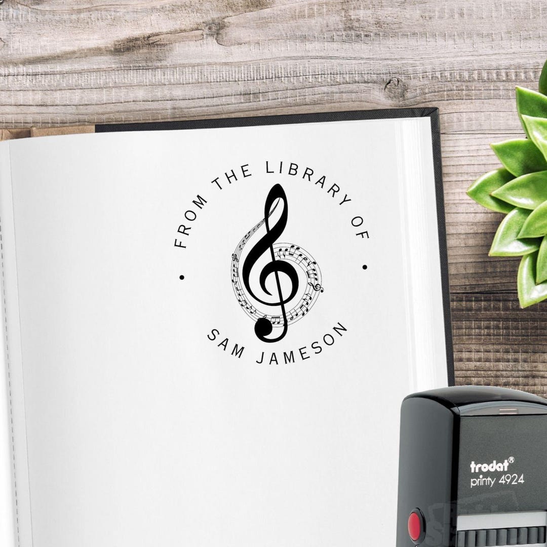 Music Teacher Book Stamp Music Library Stamp Choir Teacher Gift Band ...