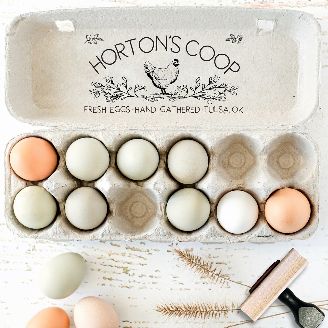 Egg Carton Stamp Personalized Egg Cartons, Chicken Coop Gift, Custom ...