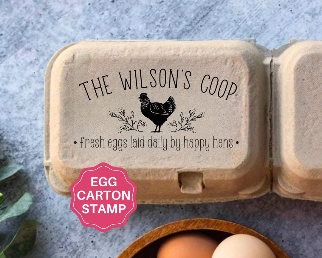 Custom Egg Carton Stamp Personalized Egg Cartons, Chicken Farm Stamp ...