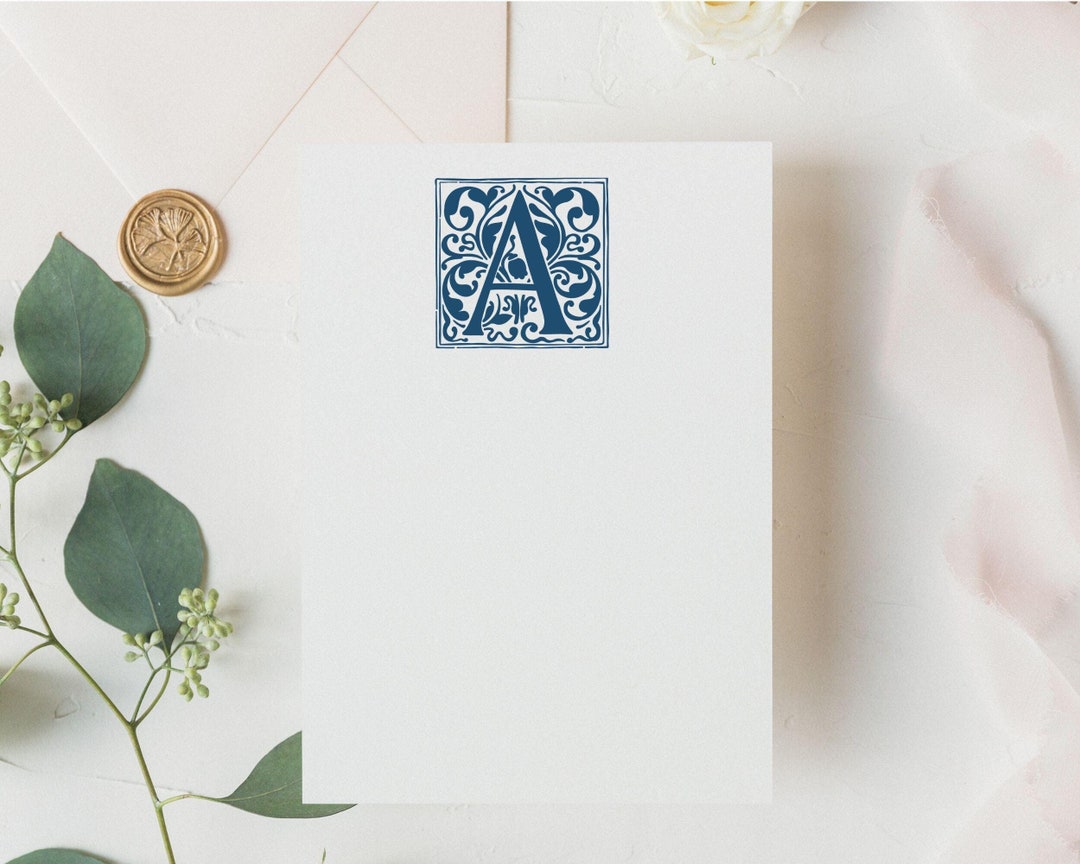 Monogram Stamp, Single Initial Stamp, Decorative Alphabet Capital ...