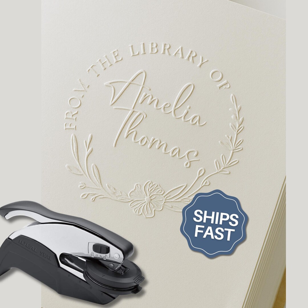 Personalized Book Embosser Stamp Library Embosser Custom Book Stamp ...