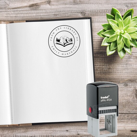 Custom Book Stamp, Library Stamp, Book Stamp Personalized, Custom ...