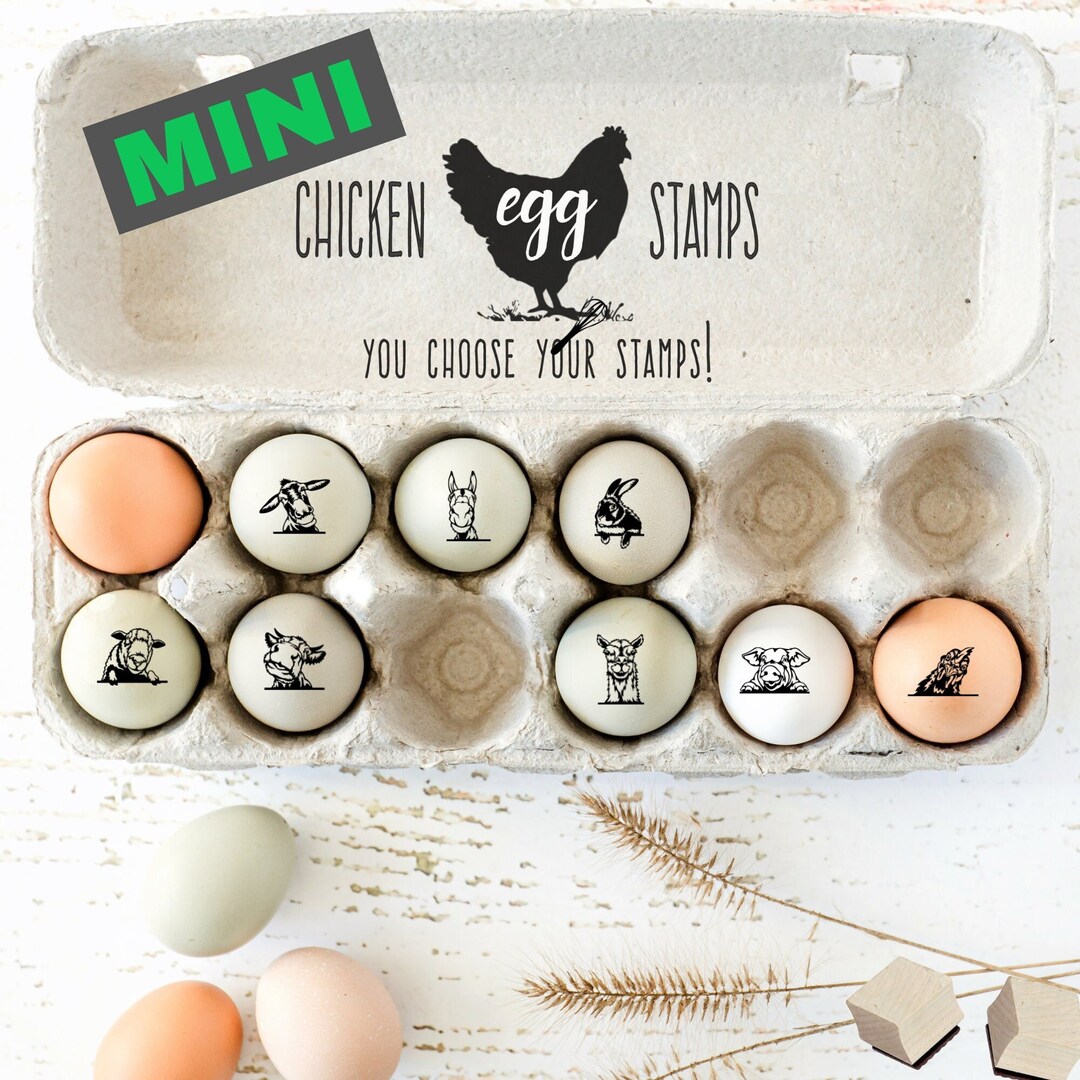 Egg Stamps Mini Egg Stamp Set Farm Animal Egg Stamps Farmer - Etsy